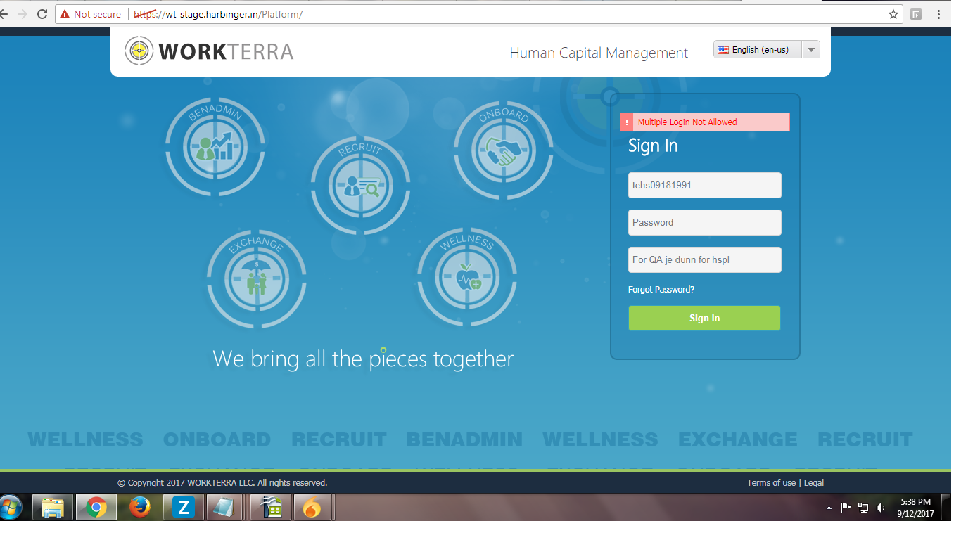 [WT-11053] LB->Not able to login by surviving spouse after closing browser - Workterra Jira